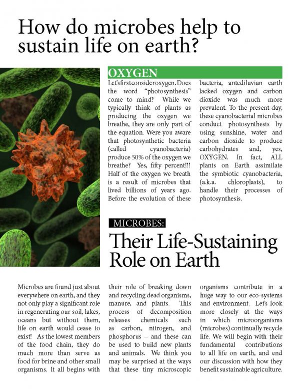 How do microbes help to sustain life on earth? - Microbial fertilizer ...