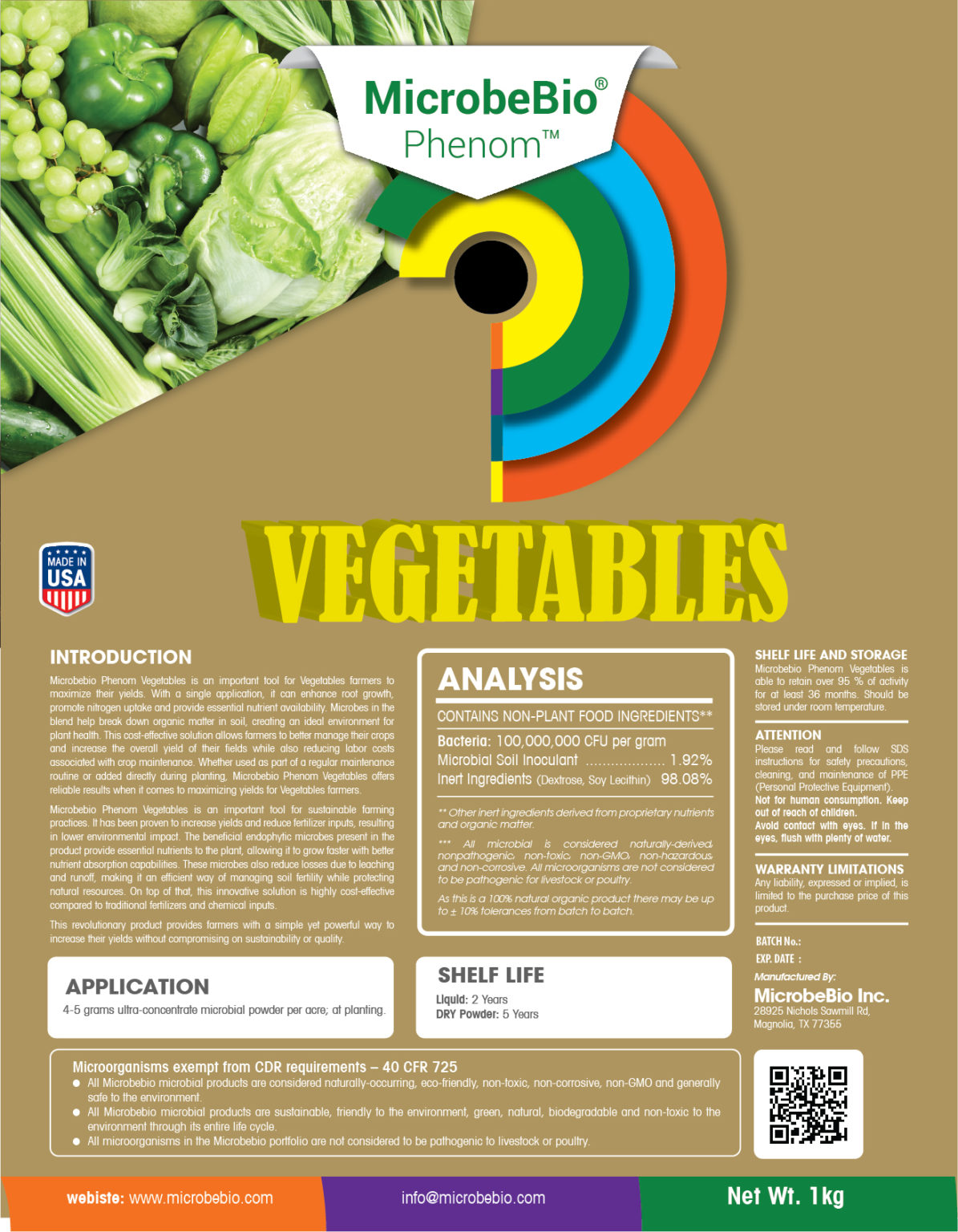 MICROBEBIO® Phenom Vegetables™ - Microbial fertilizer Organic ...