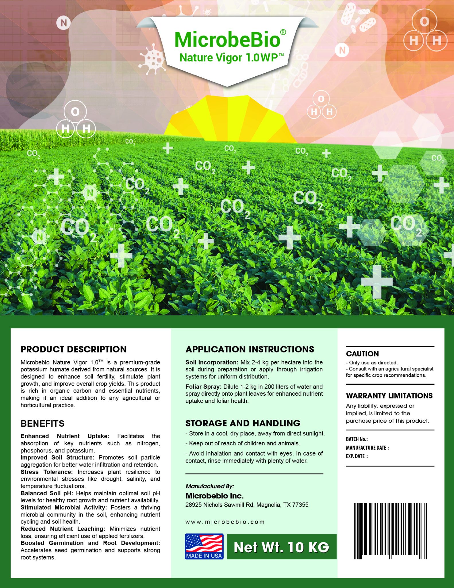 MicrobeBio®- Nature Vigor 1.0 WP - Microbial fertilizer Organic ...