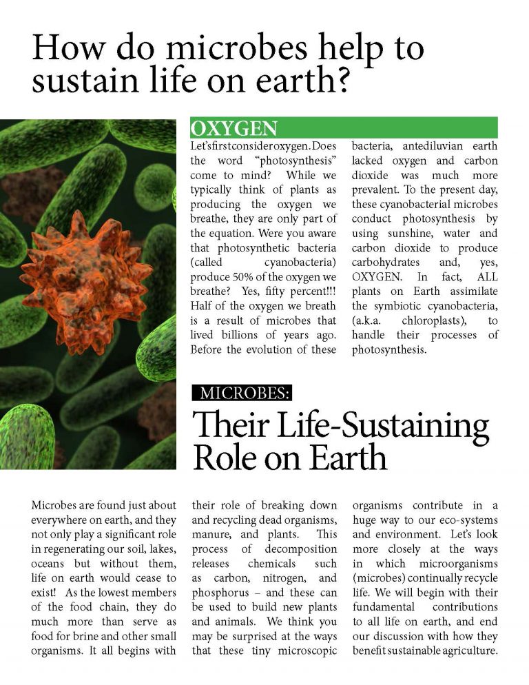 How do microbes help to sustain life on earth? - Microbial fertilizer ...