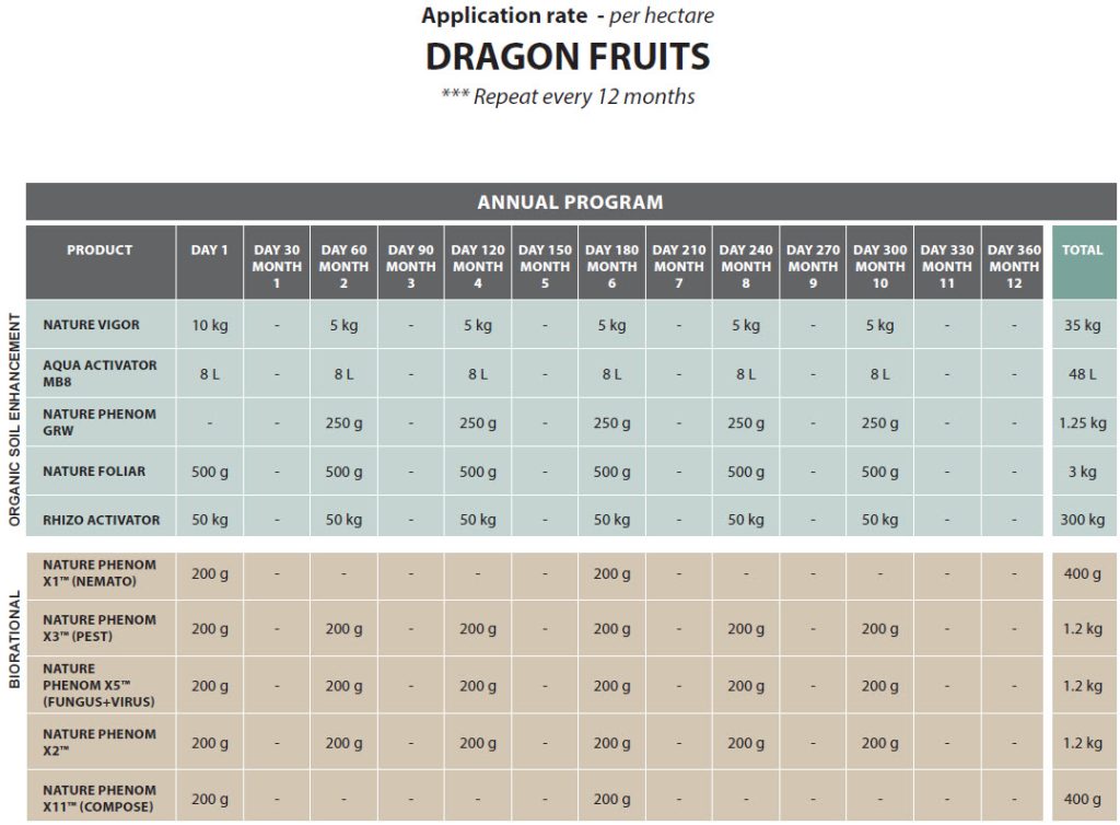 Application Program For Dragon Fruit - Microbial fertilizer Organic ...
